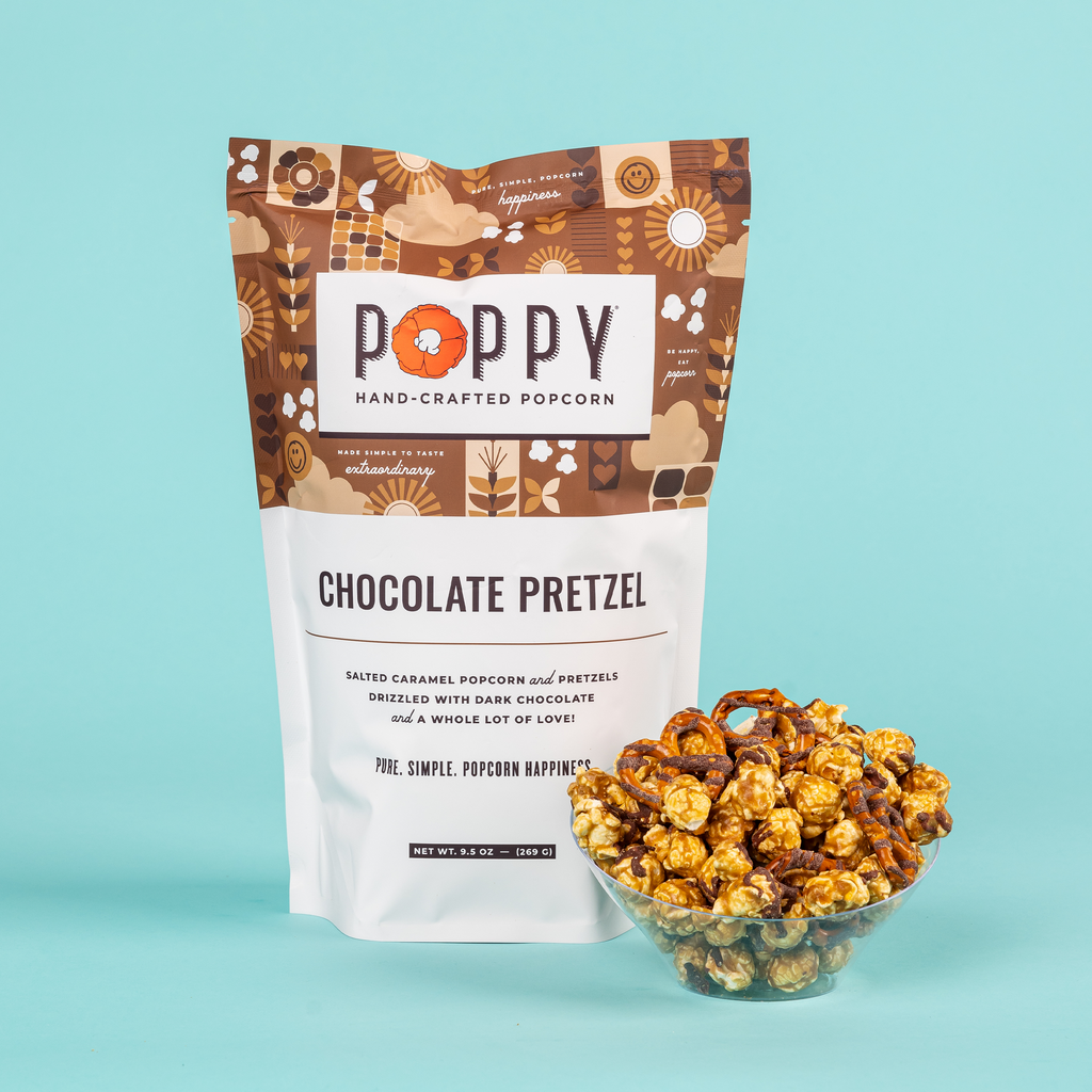 Poppy Hand-Crafted Popcorn | Dark Chocolate Pretzel – Howell's Mercantile