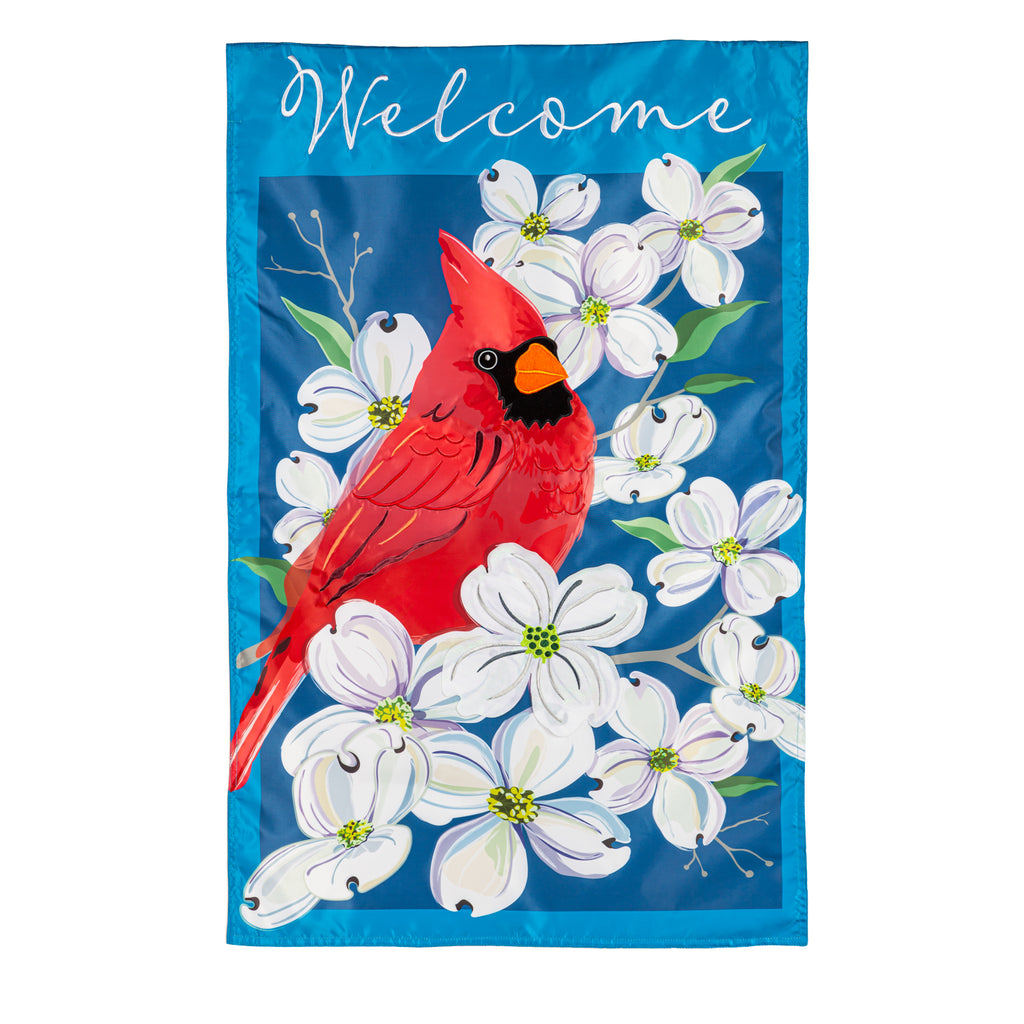 Large Flag | Spring Dogwood Cardinal Applique House Flag – Howell's ...