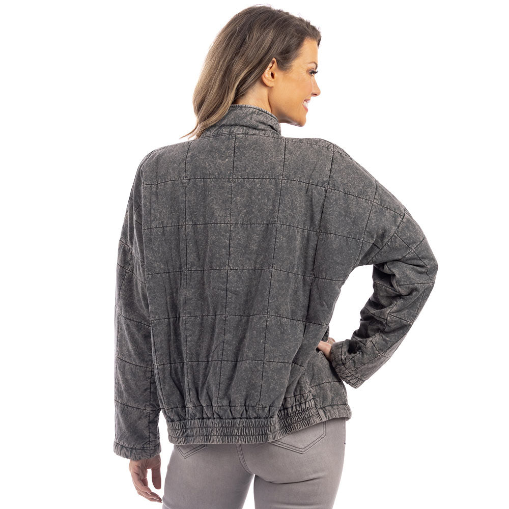 Charcoal Garment Washed Quilted Jacket S – Howell's Mercantile